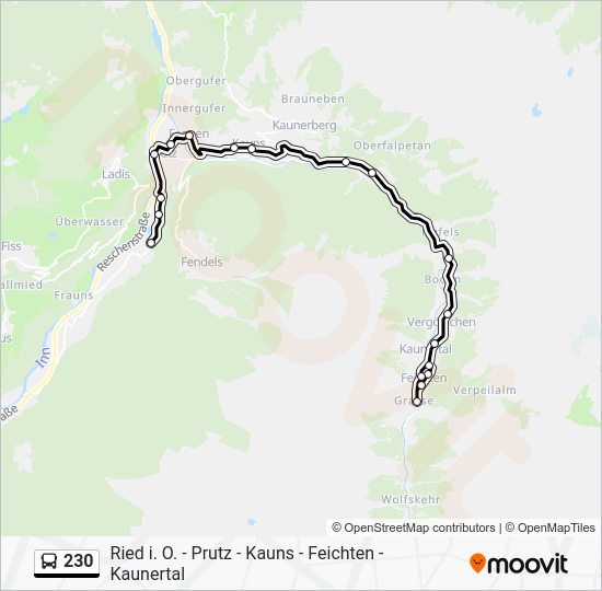 230 Route: Schedules, Stops & Maps - Ried I. O. Seilbahn (Updated)