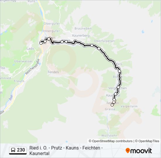 230 Route: Schedules, Stops & Maps - Kaunertal Hotel Feichtnerhof (Updated)