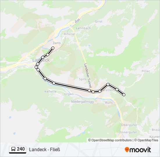 240 Route: Schedules, Stops & Maps - Zams Venetbahn (Updated)