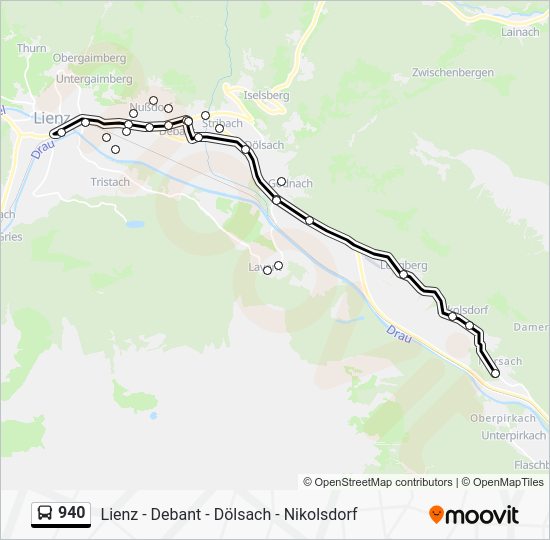 940 Route: Schedules, Stops & Maps - Lienz Bahnhof (Updated)