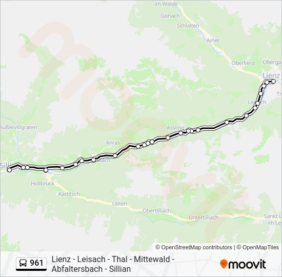 961 Route: Schedules, Stops & Maps - Sillian Marktplatz (Updated)