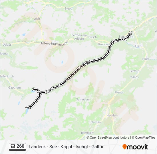 260 Route: Schedules, Stops & Maps - Bielerhöhe Silvrettasee (Updated)