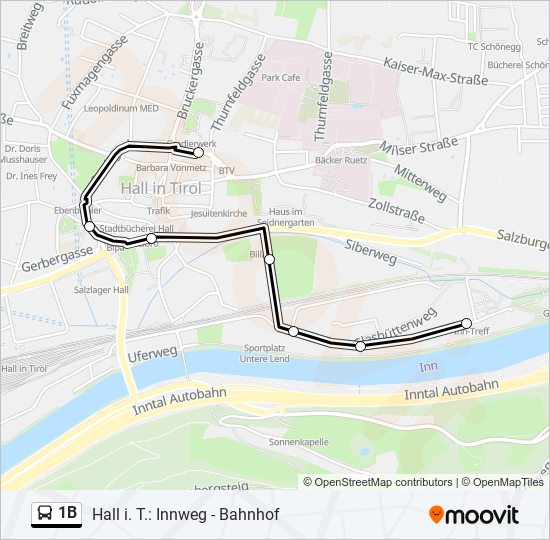 1b Route: Schedules, Stops & Maps - Hall In Tirol Kurhaus (Updated)