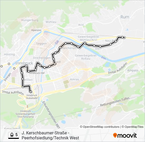 5 Route: Schedules, Stops & Maps - Rum Bahnhof (Updated)