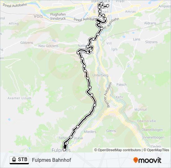 stb Route: Fahrpläne, Haltestellen & Karten - Fulpmes Bahnhof ...