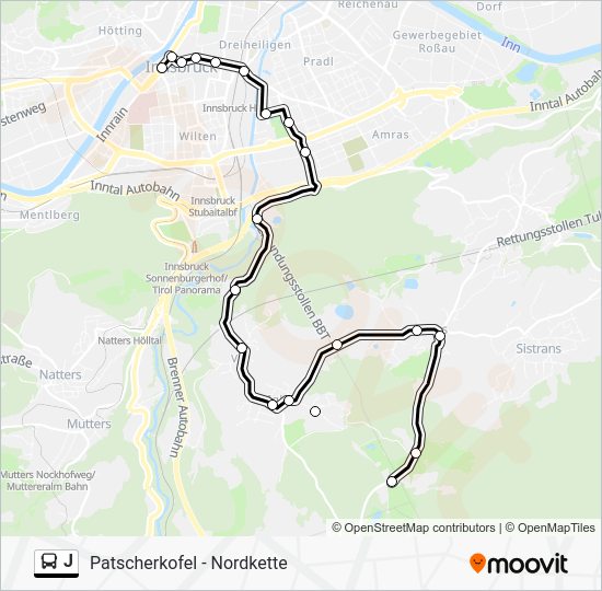 J Route: Schedules, Stops & Maps - Innsbruck Terminal Marktplatz (Updated)
