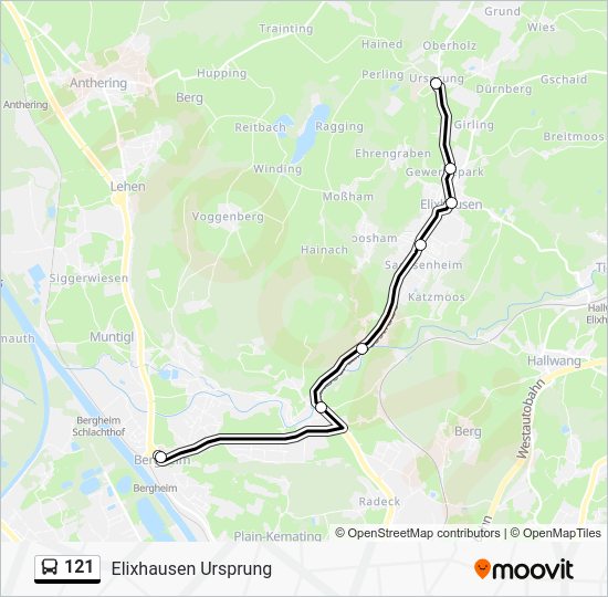 121 Route: Schedules, Stops & Maps - Elixhausen Ursprung (Updated)