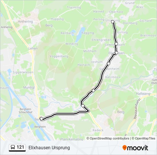 121 Route: Schedules, Stops & Maps - Elixhausen Ursprung (Updated)