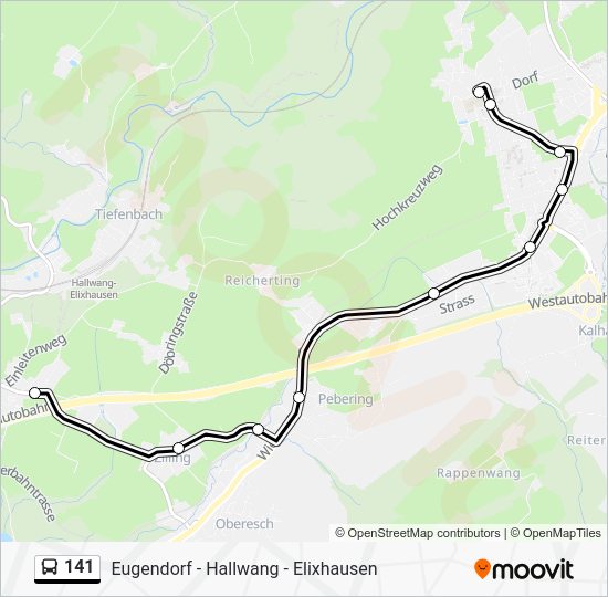 141 Route: Schedules, Stops & Maps - Mayrwies Via Zilling - Hallwang ...