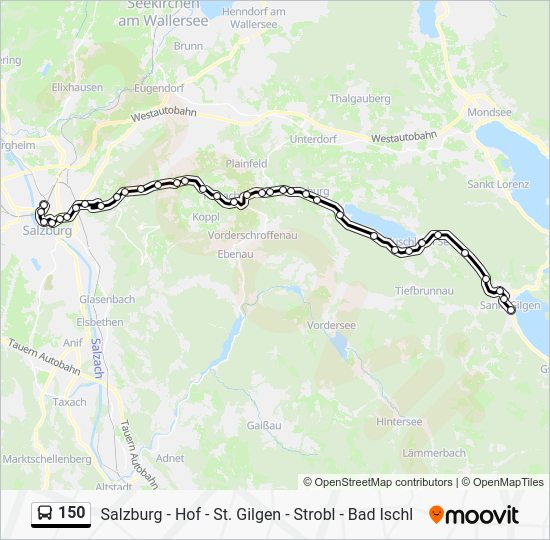 150 Route: Schedules, Stops & Maps - Salzburg Via Fuschl - Hof (Updated)