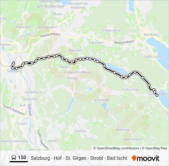 150 Route: Schedules, Stops & Maps - St.Gilgen Via Hof - Fuschl (Updated)