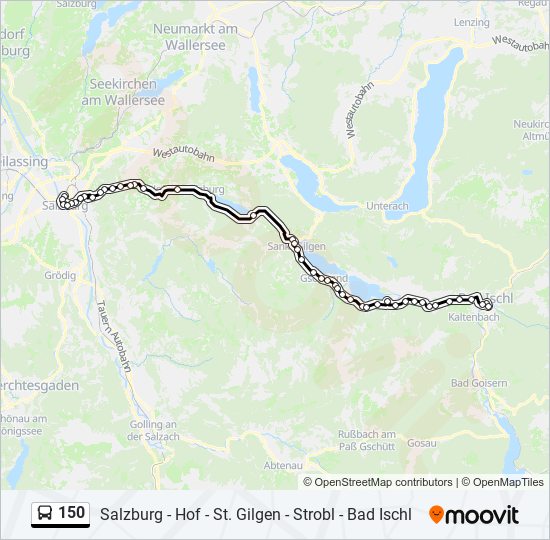 150 Route: Schedules, Stops & Maps - Eilkurs Salzburg Via Strobl - St.Gilgen (Updated)