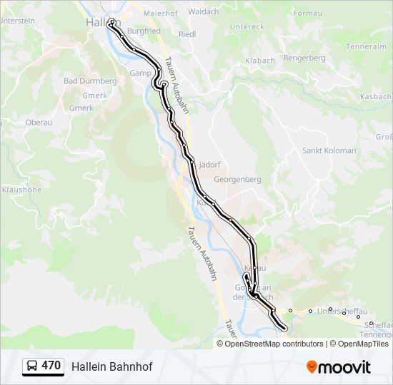 470 Route: Schedules, Stops & Maps - Hallein Bahnhof (Updated)