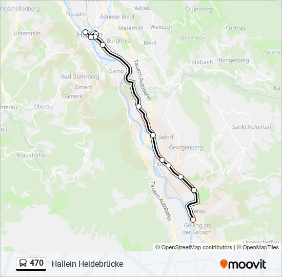 470 Route: Schedules, Stops & Maps - Hallein Heidebrücke (Updated)