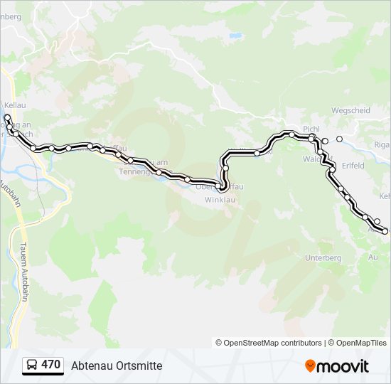 470 Route: Schedules, Stops & Maps - Abtenau Ortsmitte (Updated)