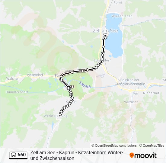 660 Route: Schedules, Stops & Maps - Kitzsteinhorn Bergbahn Via Kaprun ...