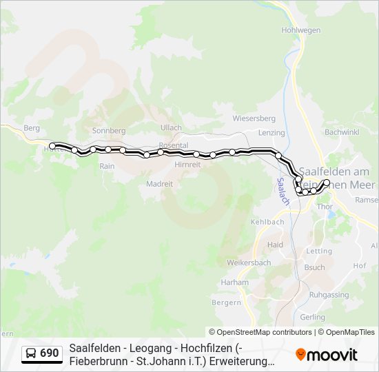 690 Route: Schedules, Stops & Maps - Hütten Ortsmitte Via Leogang (Updated)