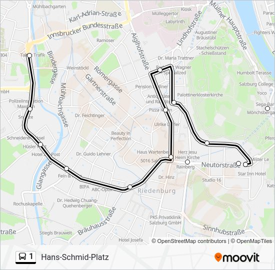 1 Route: Schedules, Stops & Maps - Hans-Schmid-Platz (Updated)