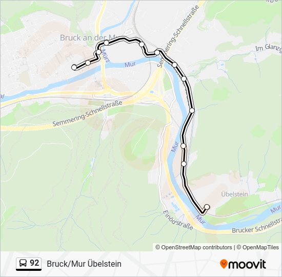 92 Route: Schedules, Stops & Maps - Bruck/Mur Übelstein (Updated)