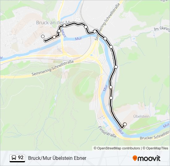 92 Route: Schedules, Stops & Maps - Bruck/Mur Übelstein (Updated)