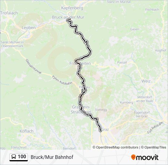 100 Route: Schedules, Stops & Maps - Bruck/Mur Bahnhof (Updated)