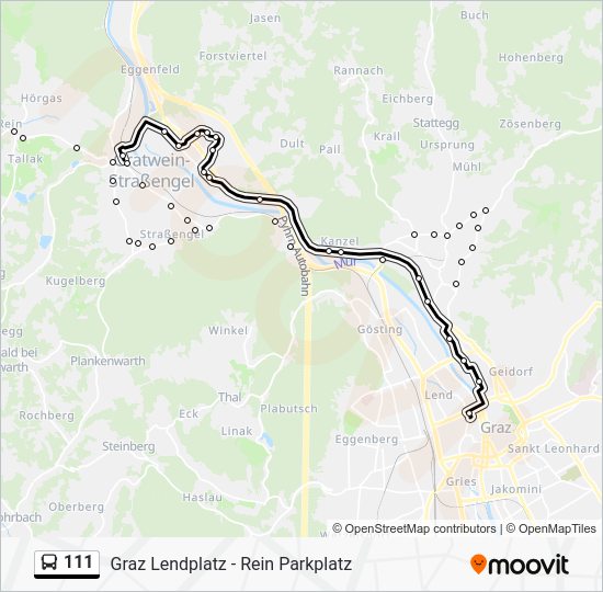 111 Route: Schedules, Stops & Maps - Graz Lendplatz/Tim (Updated)