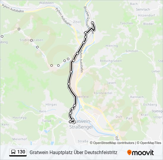 130 Route: Schedules, Stops & Maps - Gratwein Hauptplatz Über ...
