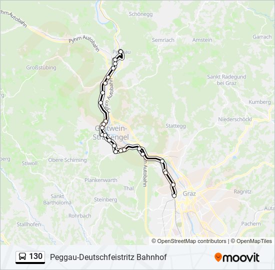 130 Route: Schedules, Stops & Maps - Peggau-Deutschfeistritz Bahnhof ...