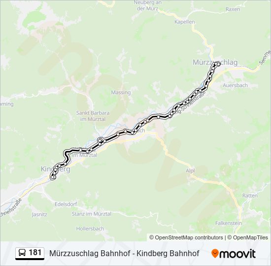 181 Route: Schedules, Stops & Maps - Mürzzuschlag - Anschluss Frein ...