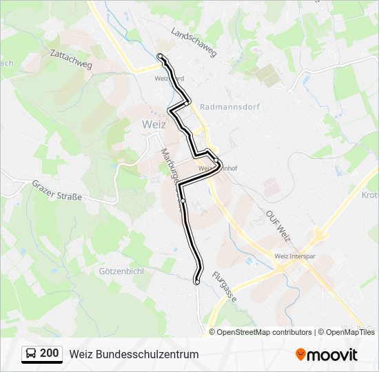 200 Route: Schedules, Stops & Maps - Weiz Bundesschulzentrum (Updated)