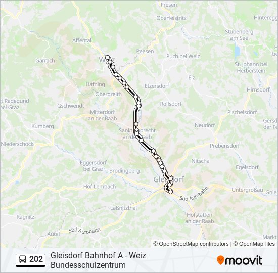 202 Route: Schedules, Stops & Maps - Gleisdorf Bahnhof (Updated)