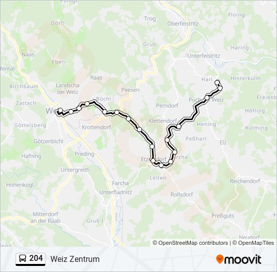 204 Route: Schedules, Stops & Maps - Weiz Zentrum (Updated)