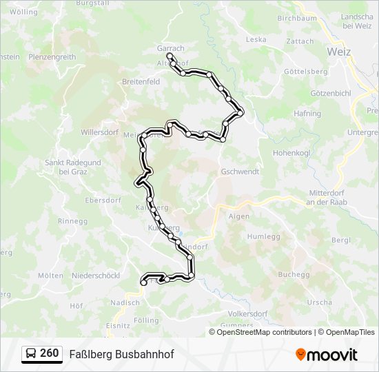 260 Route: Schedules, Stops & Maps - Faßlberg Busbahnhof (Updated)
