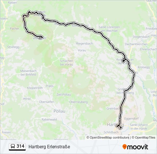 314 Route: Schedules, Stops & Maps - Hartberg Erlenstraße (Updated)