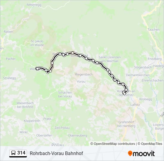 314 Route: Schedules, Stops & Maps - Rohrbach-Vorau Bahnhof (Updated)