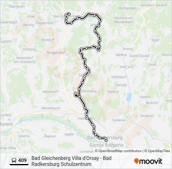 409 Route: Schedules, Stops & Maps - Bad Radkersburg Busbahnhof (Updated)