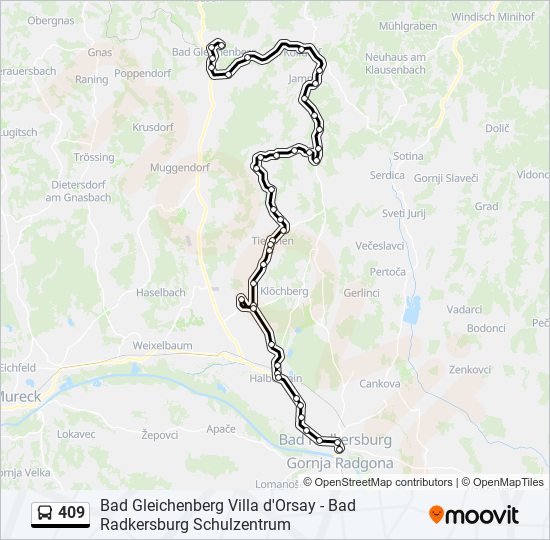 409 Route: Schedules, Stops & Maps - Bad Radkersburg Busbahnhof (Updated)
