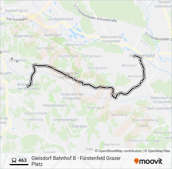 463 Route: Schedules, Stops & Maps - Fürstenfeld Grazer Platz (Updated)