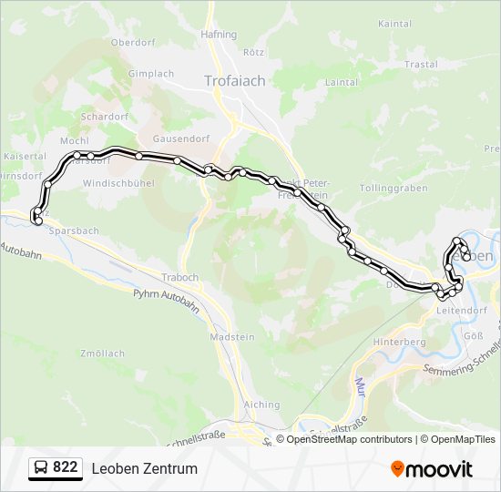 822 Route: Schedules, Stops & Maps - Leoben Zentrum (Updated)