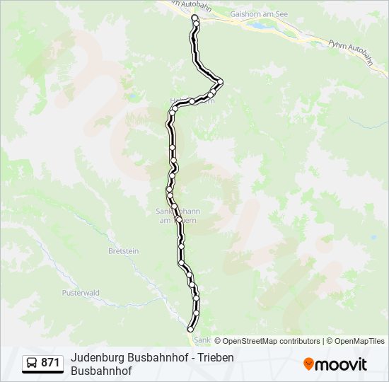 871 Route: Schedules, Stops & Maps - Knittelfeld Über Pöls, Anschl ...