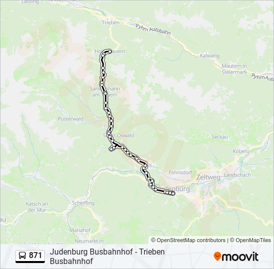 871 Route: Schedules, Stops & Maps - Hohentauern Üb. Pöls, Ans. St ...