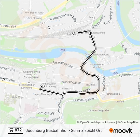 872 Route: Schedules, Stops & Maps - Judenburg Bahnhof (Updated)