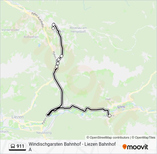 911 Route: Schedules, Stops & Maps - Admont Stiftsparkplatz (Updated)