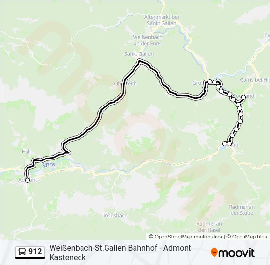 912 Route: Fahrpläne, Haltestellen & Karten - Admont Kasteneck ...