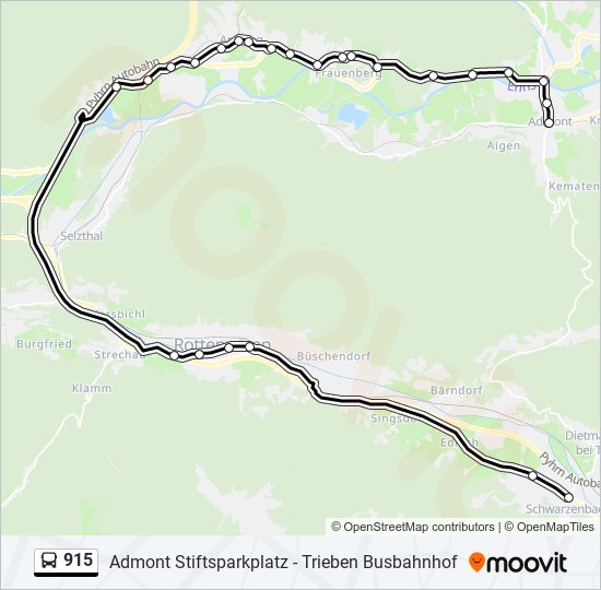 915 Route: Schedules, Stops & Maps - Trieben Über Ardning - Rottenmann ...
