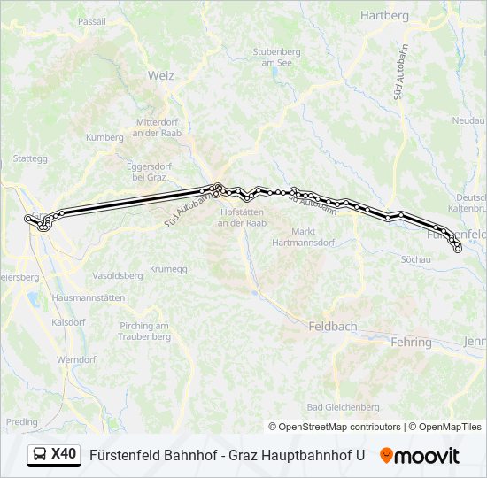 x40 Route: Schedules, Stops & Maps - Fürstenfeld Bahnhof Über Gleisdorf ...