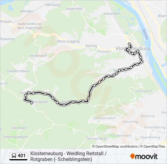 401 Route: Schedules, Stops & Maps - Klosterneuburg Langstögergasse ...