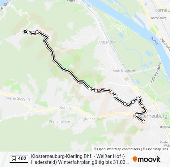 402 Route: Schedules, Stops & Maps - Klosterneuburg Gymnasium (Updated)