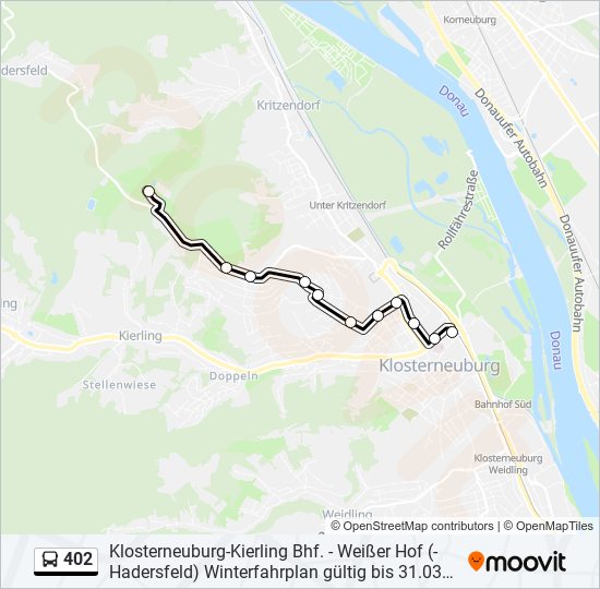 402 Route: Schedules, Stops & Maps - Klosterneuburg Weißer Hof (Updated)