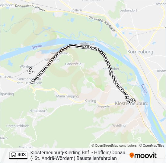 403 Route: Schedules, Stops & Maps - Klosterneuburg-Kierling Bhf. (Updated)
